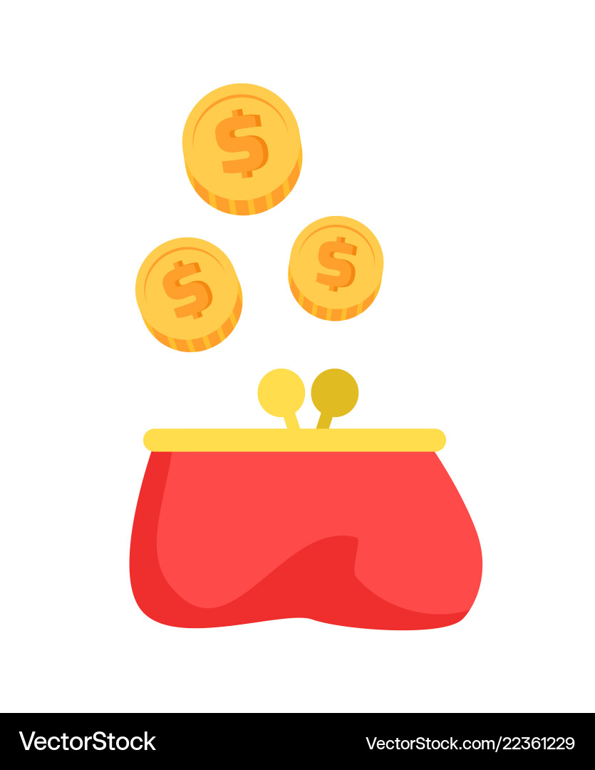 Red wallet and money closeup Royalty Free Vector Image