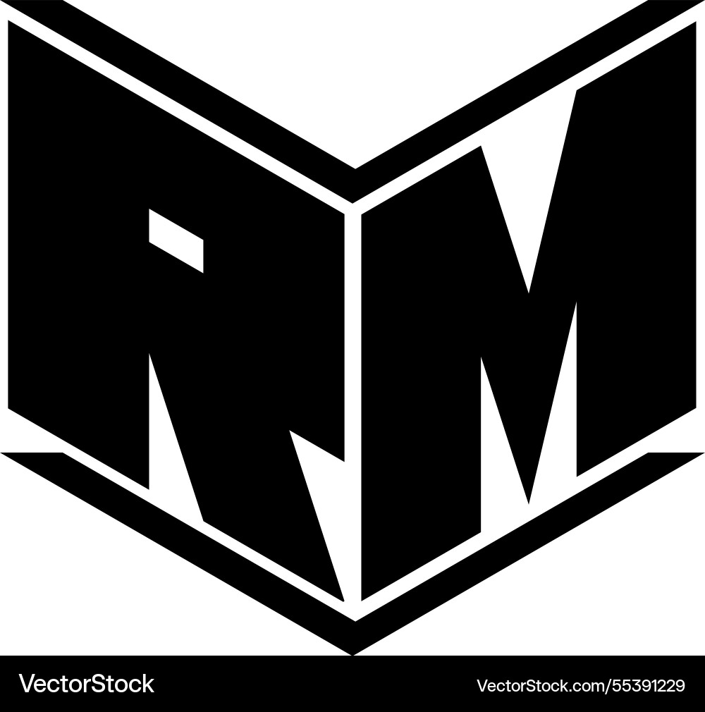 Rm monogram logo with a modern and minimalist Vector Image