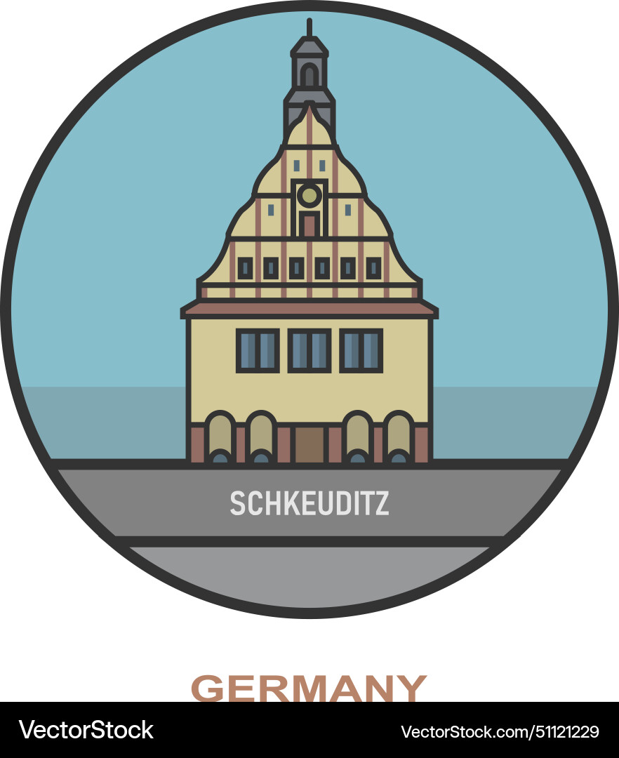 Schkeuditz cities and towns in germany Royalty Free Vector