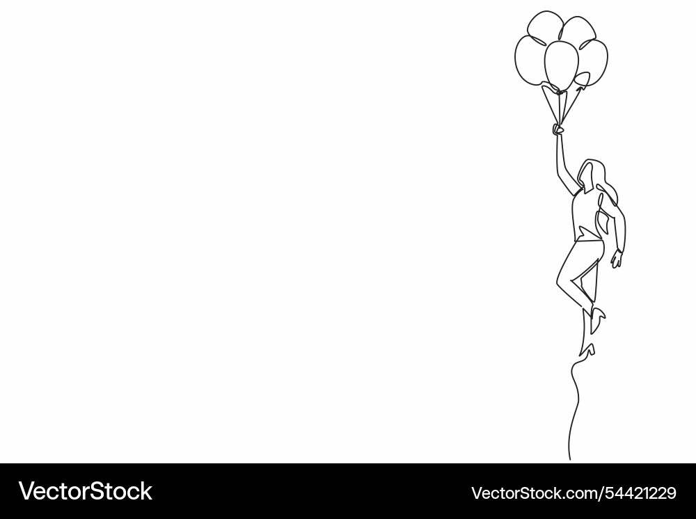 Single one line drawing female worker standing Vector Image