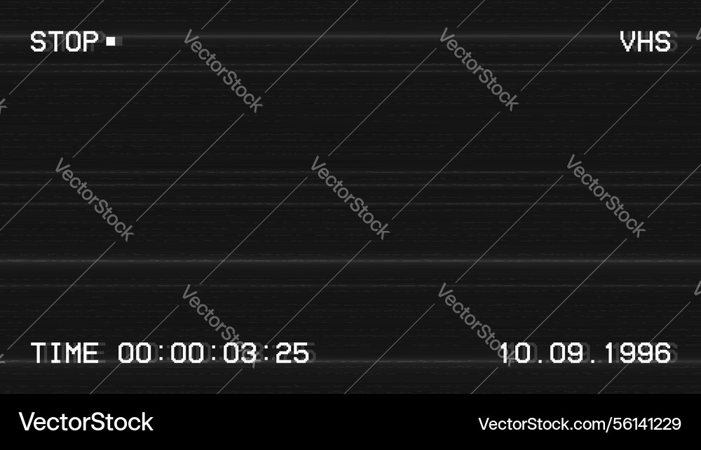 Vhs video background glitch effect with white Vector Image