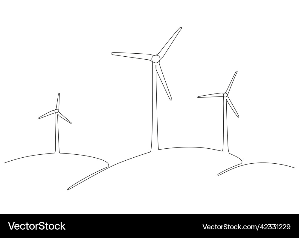 Wind mill generator energy single Royalty Free Vector Image