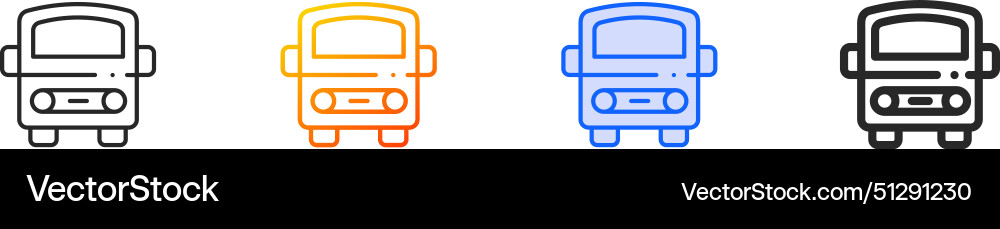 Bus iconthin linear gradient blue stroke and bold Vector Image