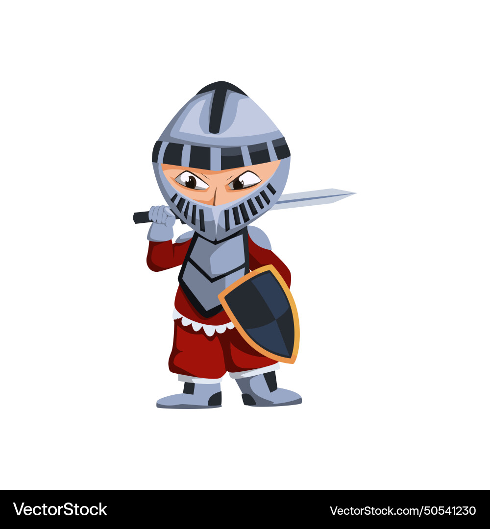 Cute little knight character Royalty Free Vector Image