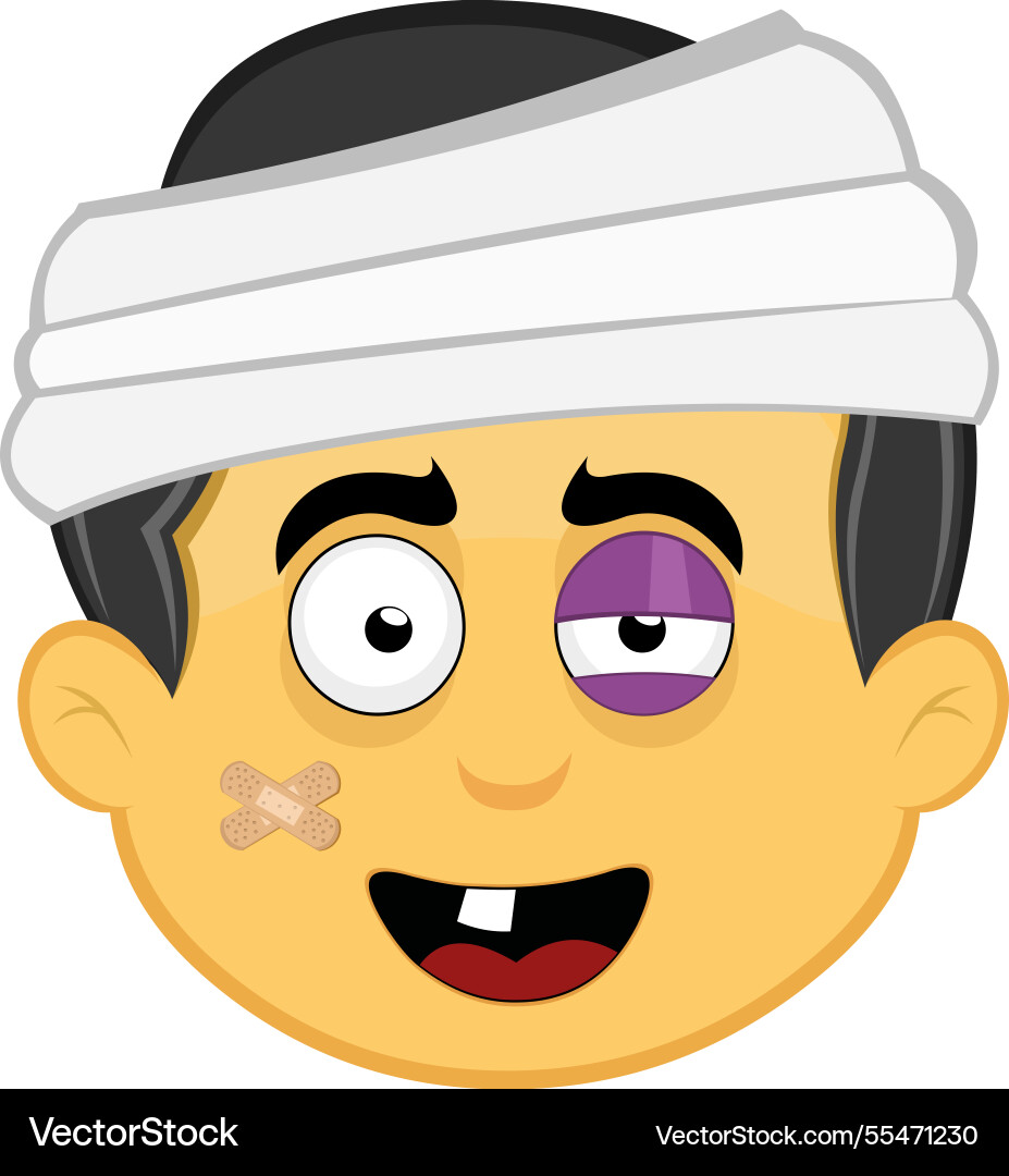 Emoji character injury Royalty Free Vector Image