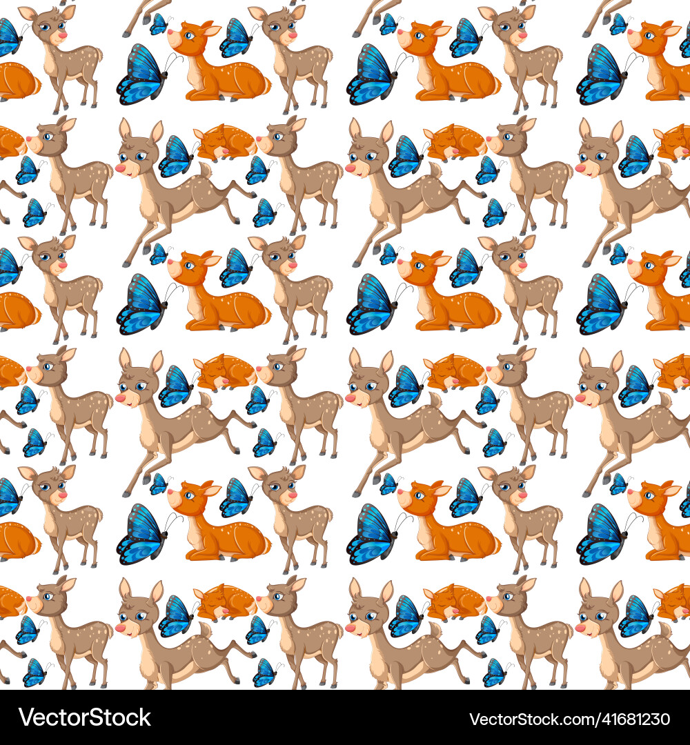Lustiger Hirsch auf weißem Hintergrund nahtlos Vektorbild