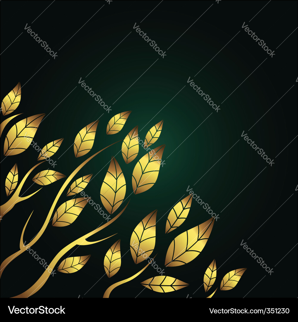 Golden leaves Royalty Free Vector Image - VectorStock