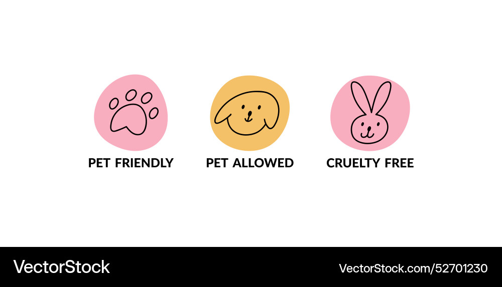Line icon set pet friendly allowed Royalty Free Vector Image