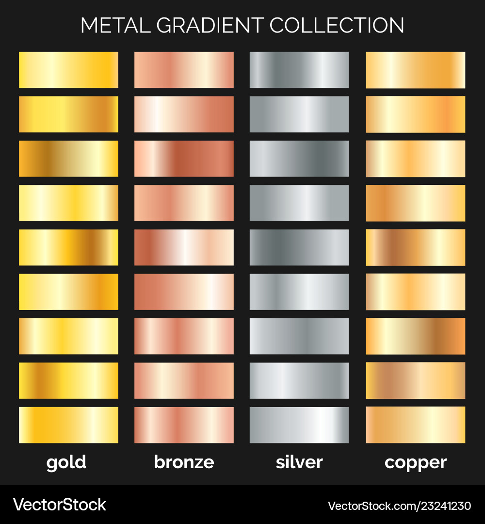 Metallic Gradation Set Royalty Free Vector Image