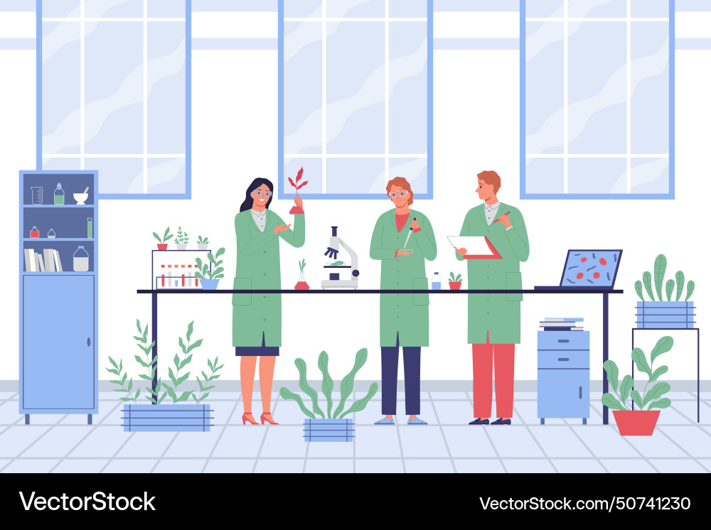 Microbiology biology flat Royalty Free Vector Image