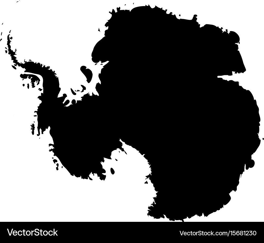 Silhouette map af antarctica high detailed black Vector Image