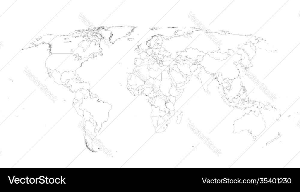 World Map - White Background Royalty Free Vector Image