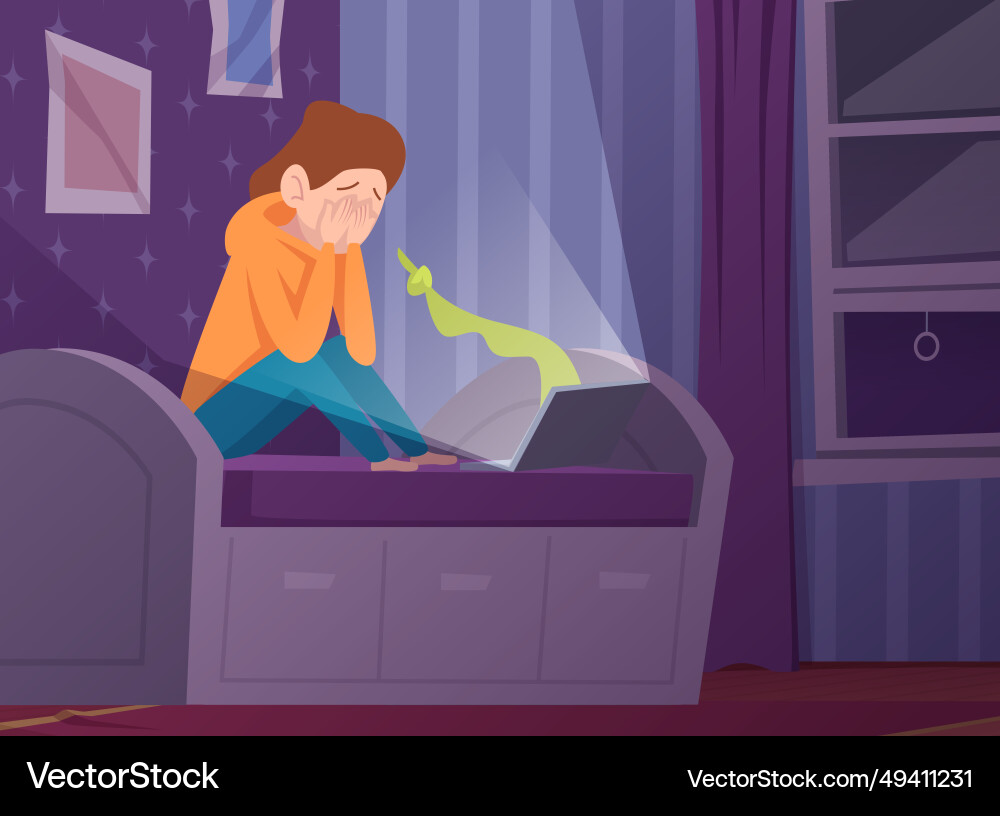 Cyberbullying background destructive online Vector Image