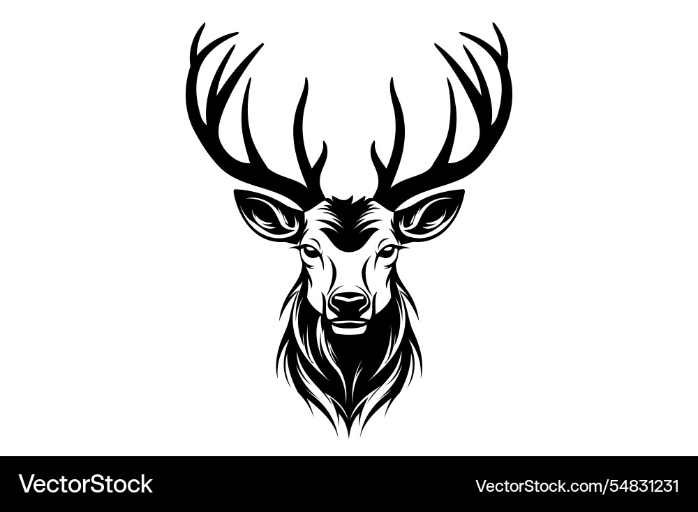 Deer head silhouette free Royalty Free Vector Image