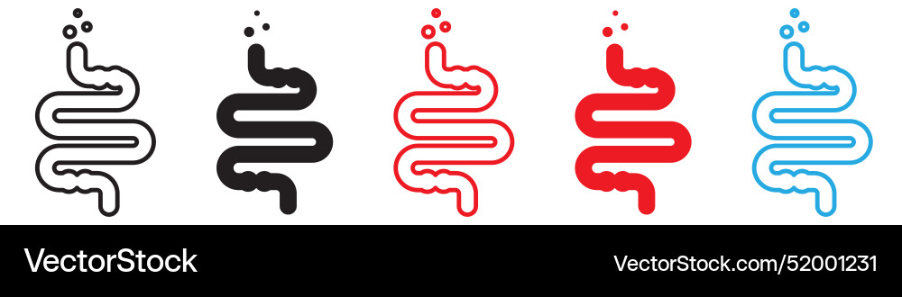 Gut constipation icon line art Royalty Free Vector Image