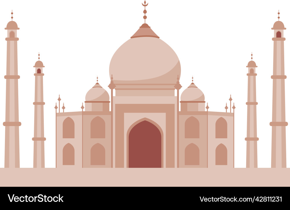 Indian taj mahal temple Royalty Free Vector Image
