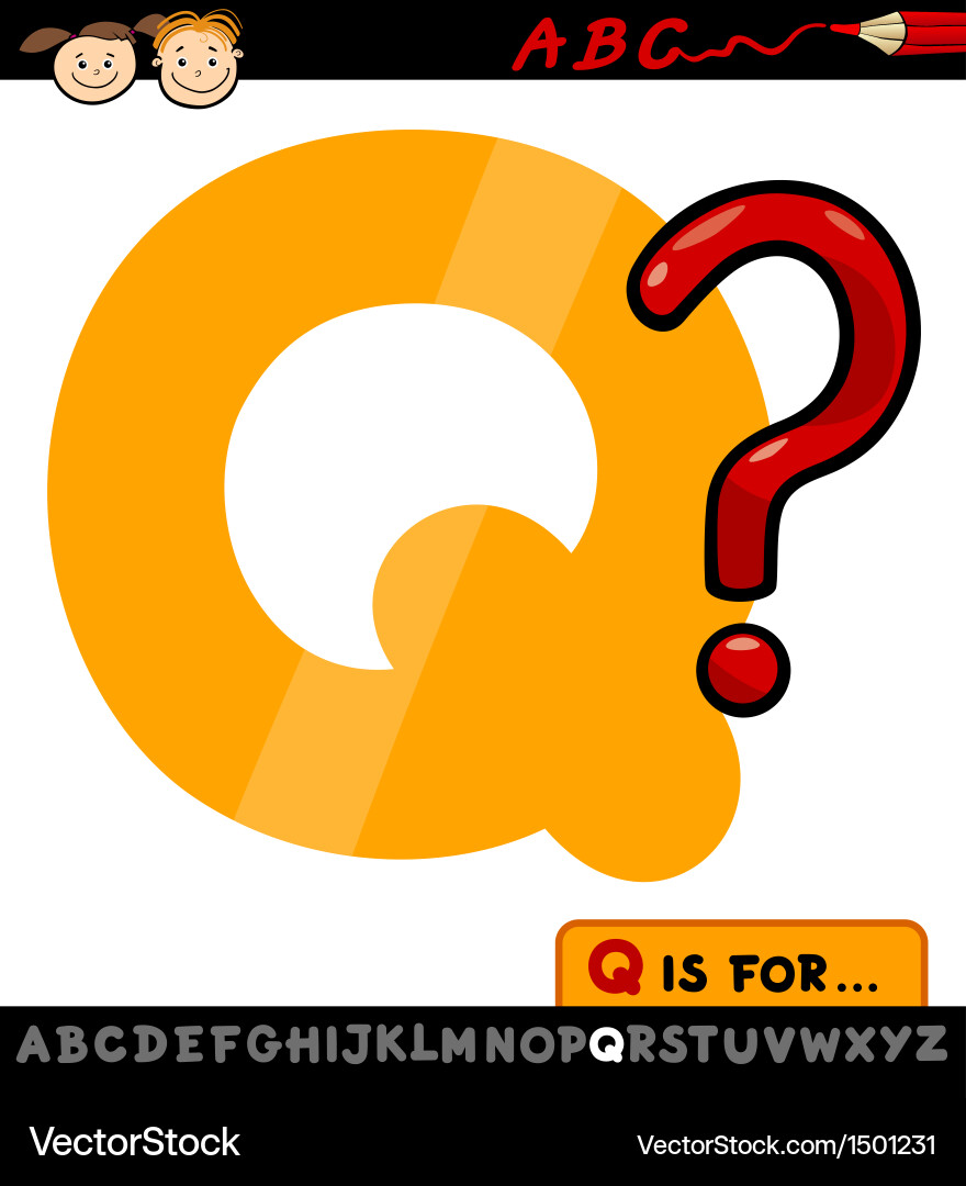 Buchstabe q mit Fragezeichen Lizenzfreies Vektorbild