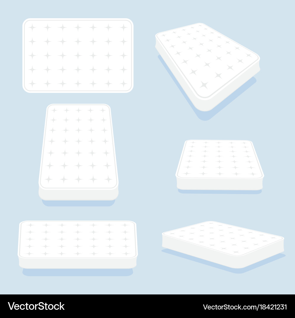 Mattress Set - Multiple Views Royalty Free Vector Image