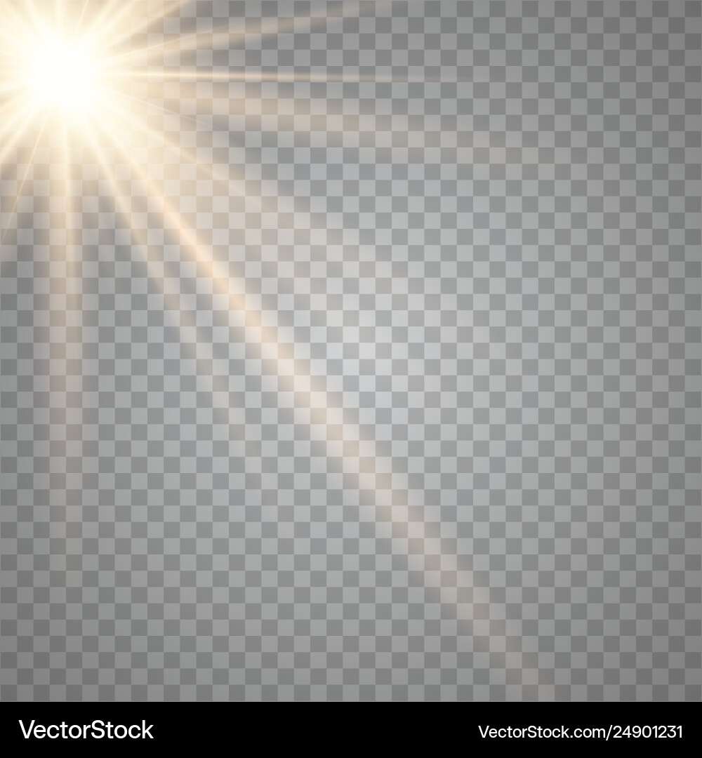 Radiant Sunlight Beam - Transparent Background Vector Image