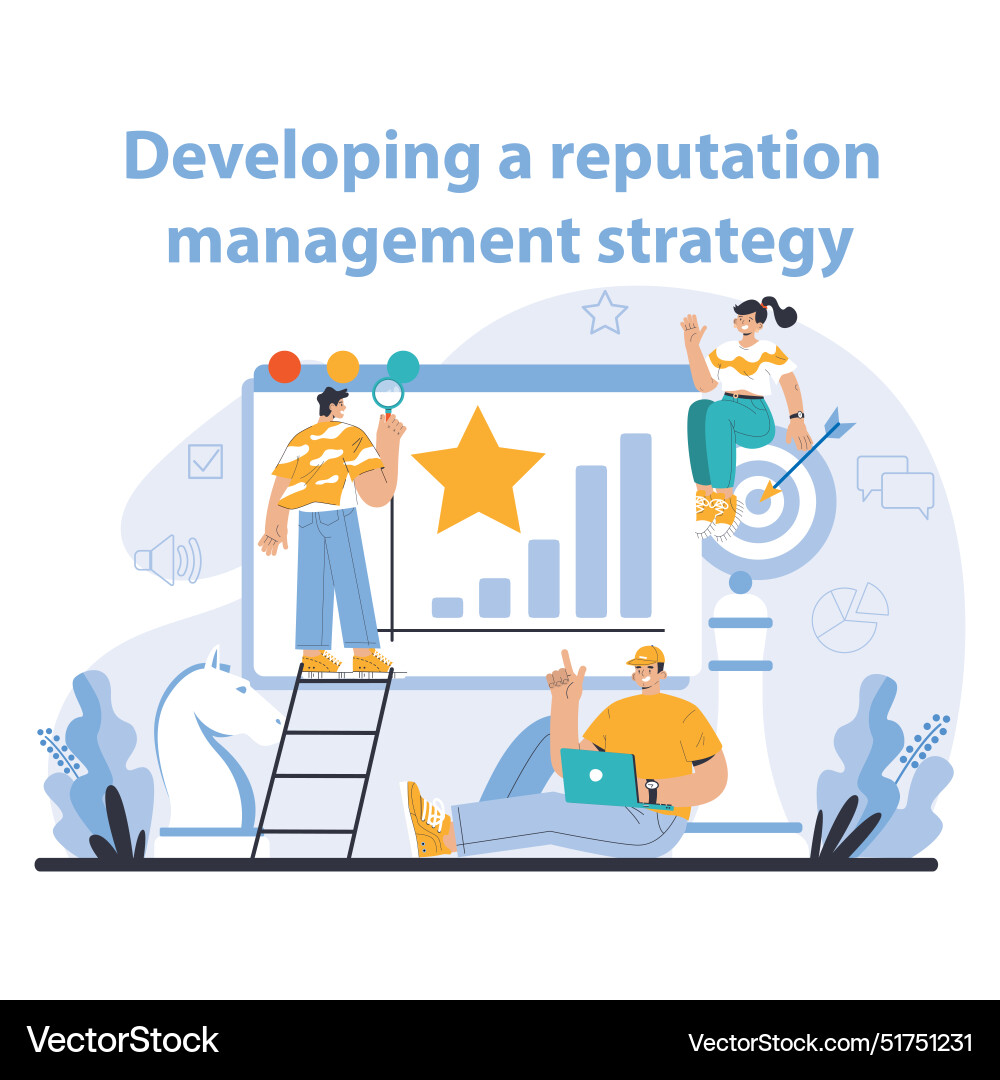 Reputation management building relationship Vector Image