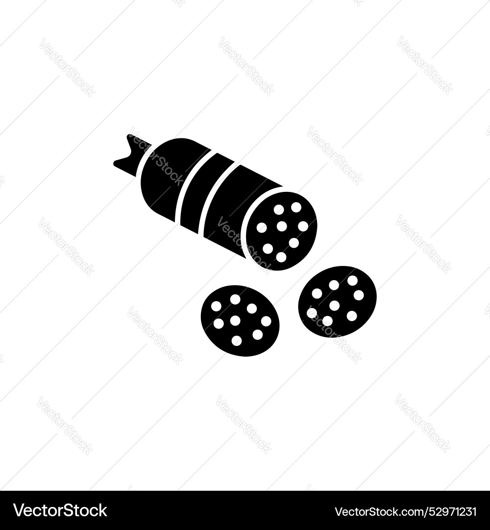 Salami line icon isolated on white background Vector Image