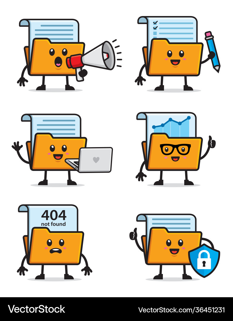 Set document folder design Royalty Free Vector Image