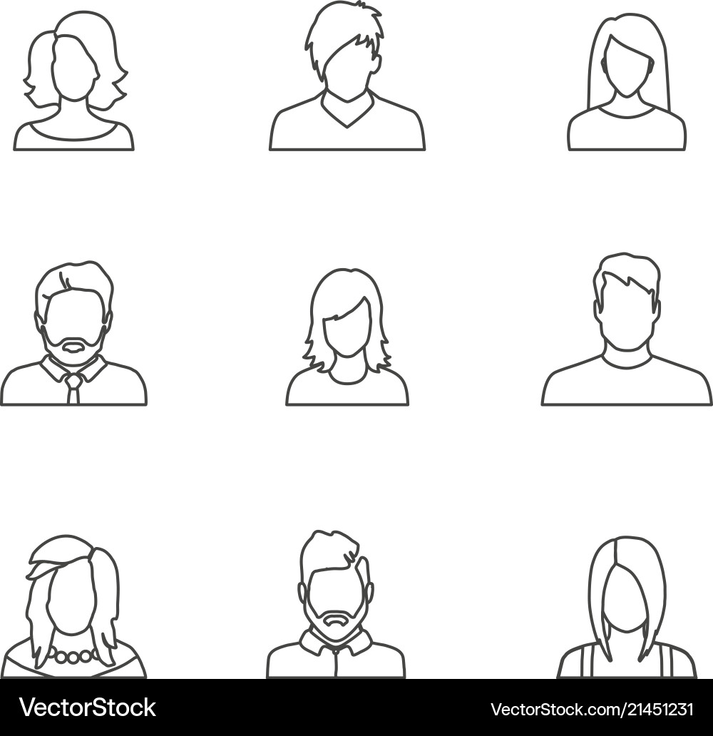 Simple avatar icons Royalty Free Vector Image - VectorStock