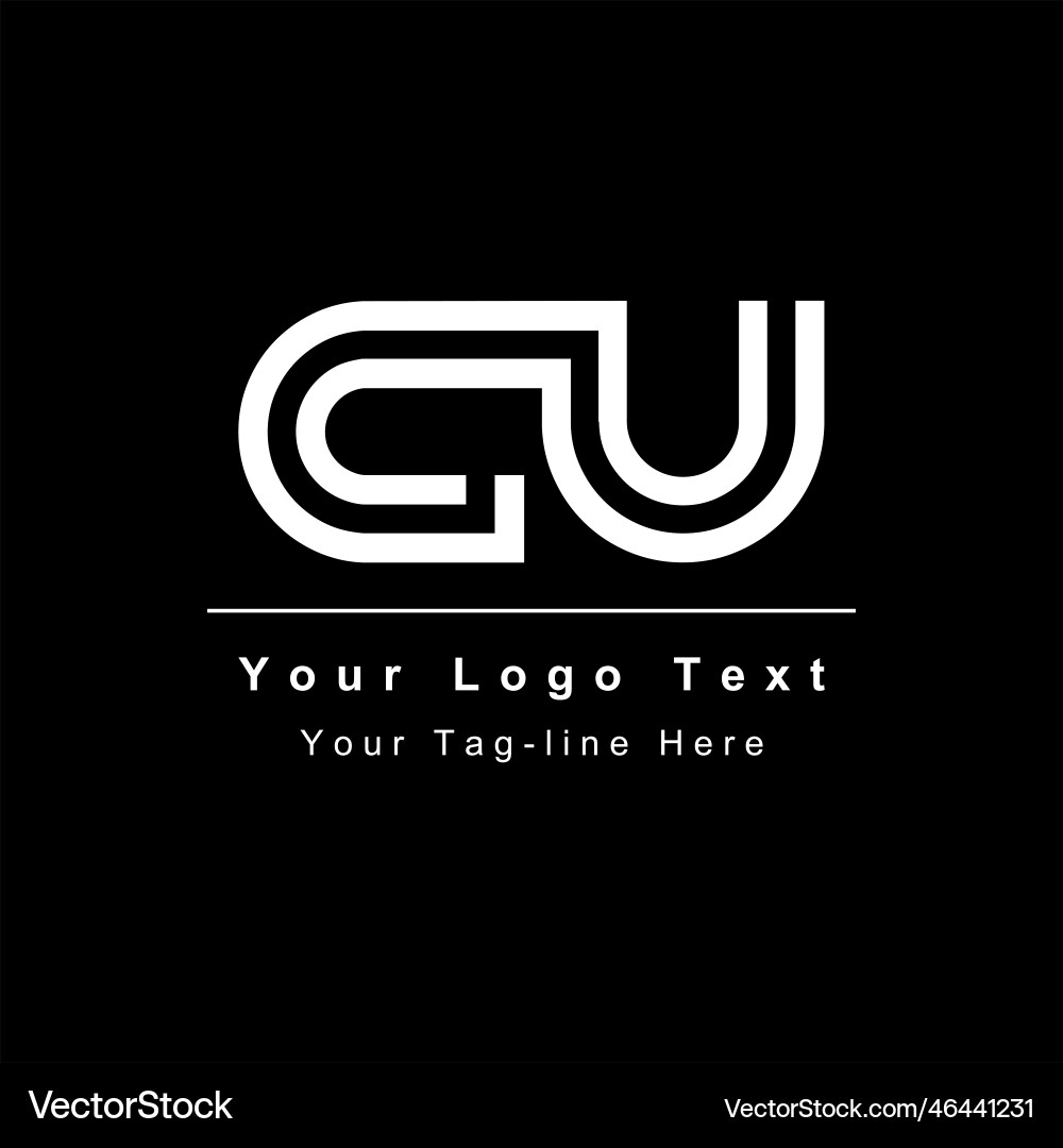 Simple letter cu or uc logo symbol Royalty Free Vector Image