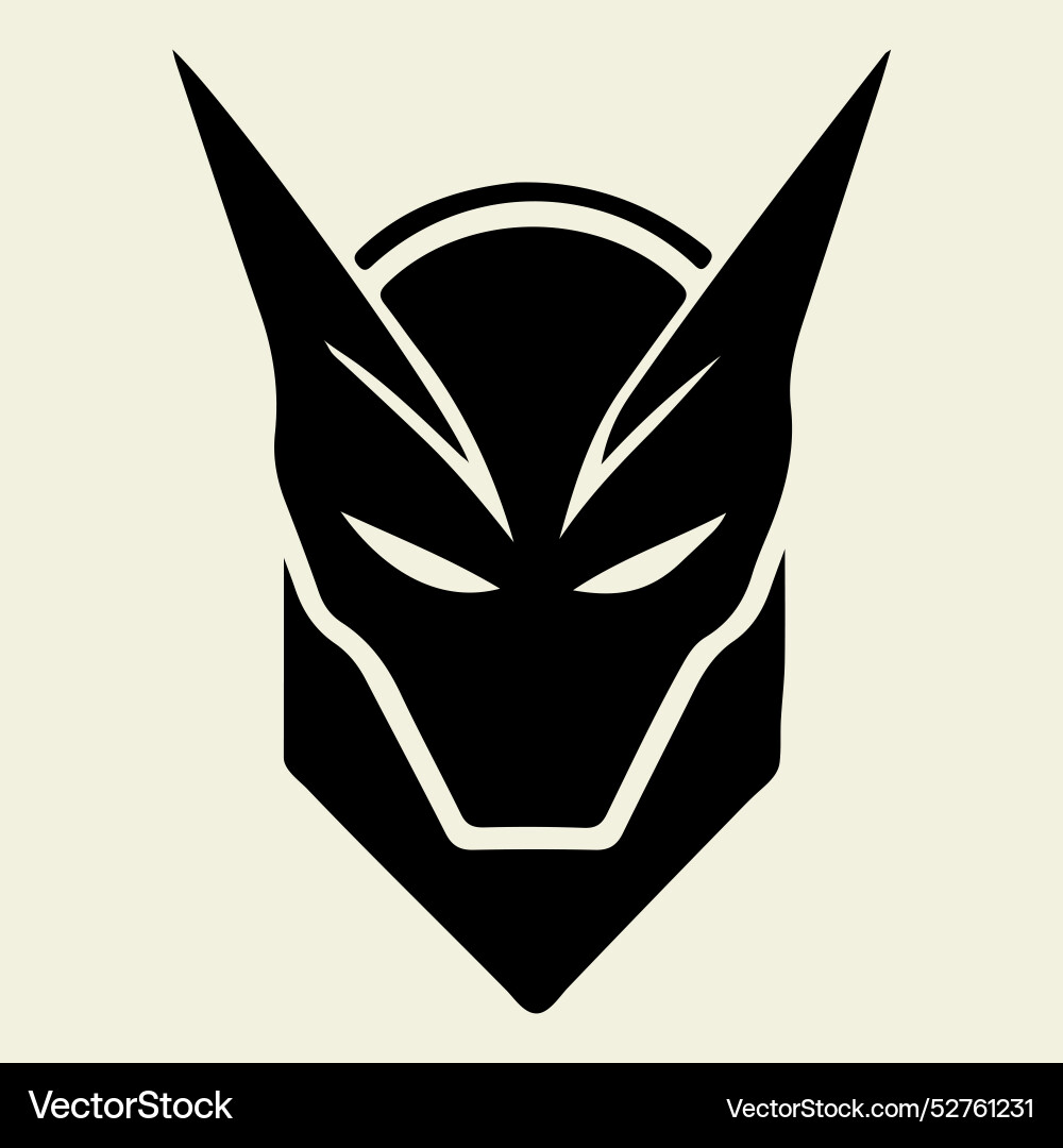 Solid black superhero mask silhouette icon Vector Image