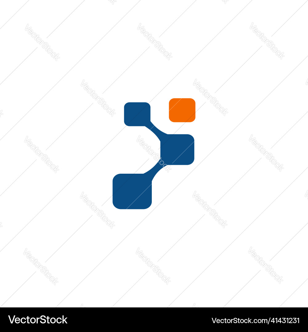 Square connect digital technology logo Royalty Free Vector