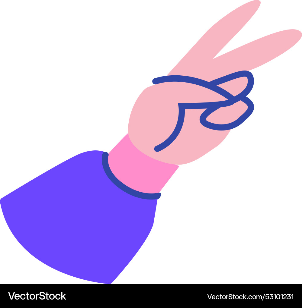 Victory hand gesture two fingers color icon Vector Image