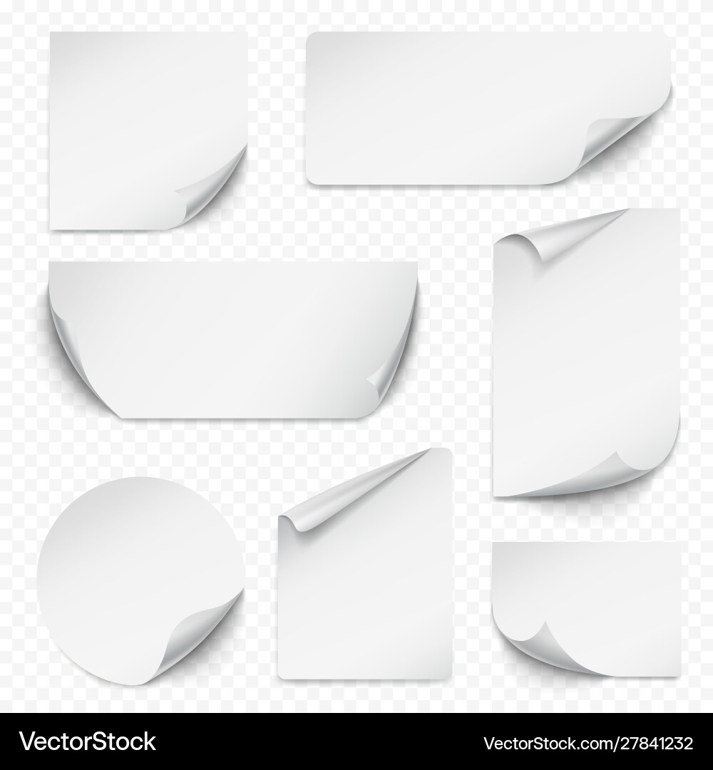 Curved Paper Label Sticker Royalty Free Vector Image