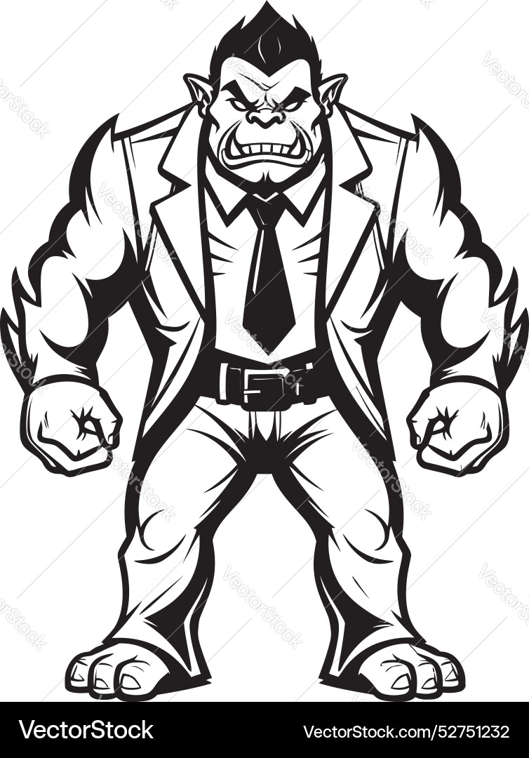Dapper orc dynasty insignia corporate suit icon Vector Image