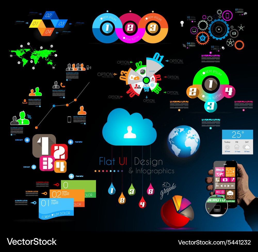 Mega collection of quality infographics objects Vector Image