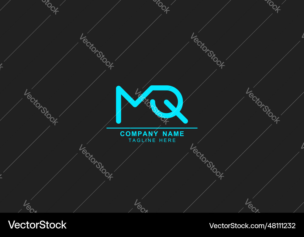 Mq or qm minimal logo Royalty Free Vector Image