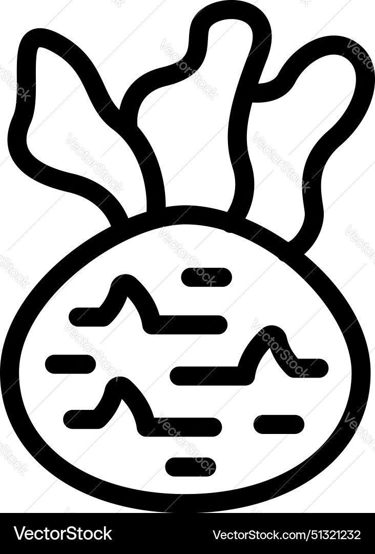 Nutritious kohlrabi veggie icon outline Royalty Free Vector