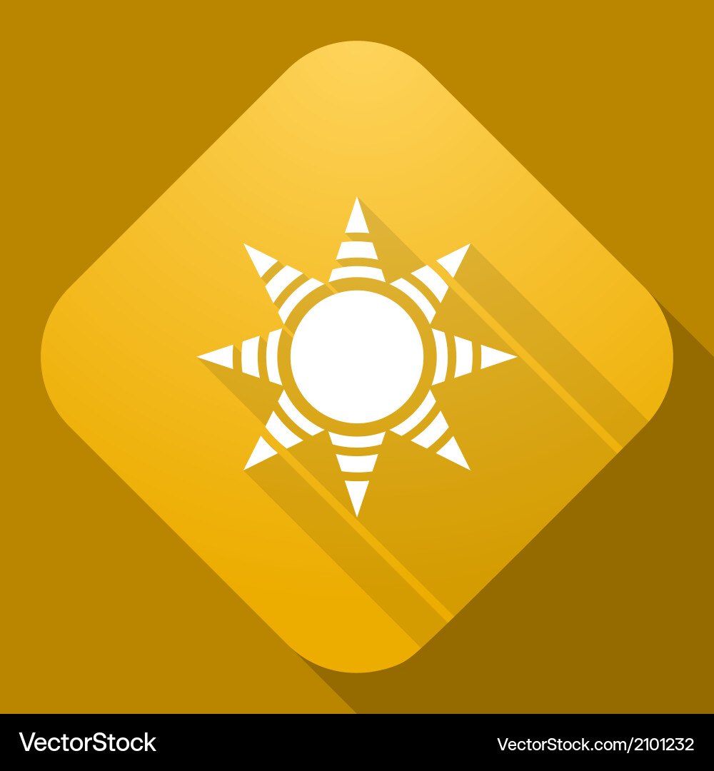Sun Icon with Shadow Royalty Free Vector Image