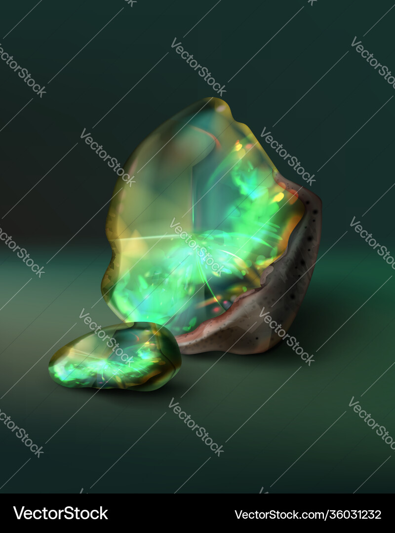 Untreated emerald Royalty Free Vector Image - VectorStock