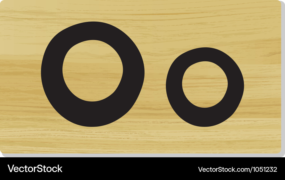 Wooden letter o Royalty Free Vector Image - VectorStock