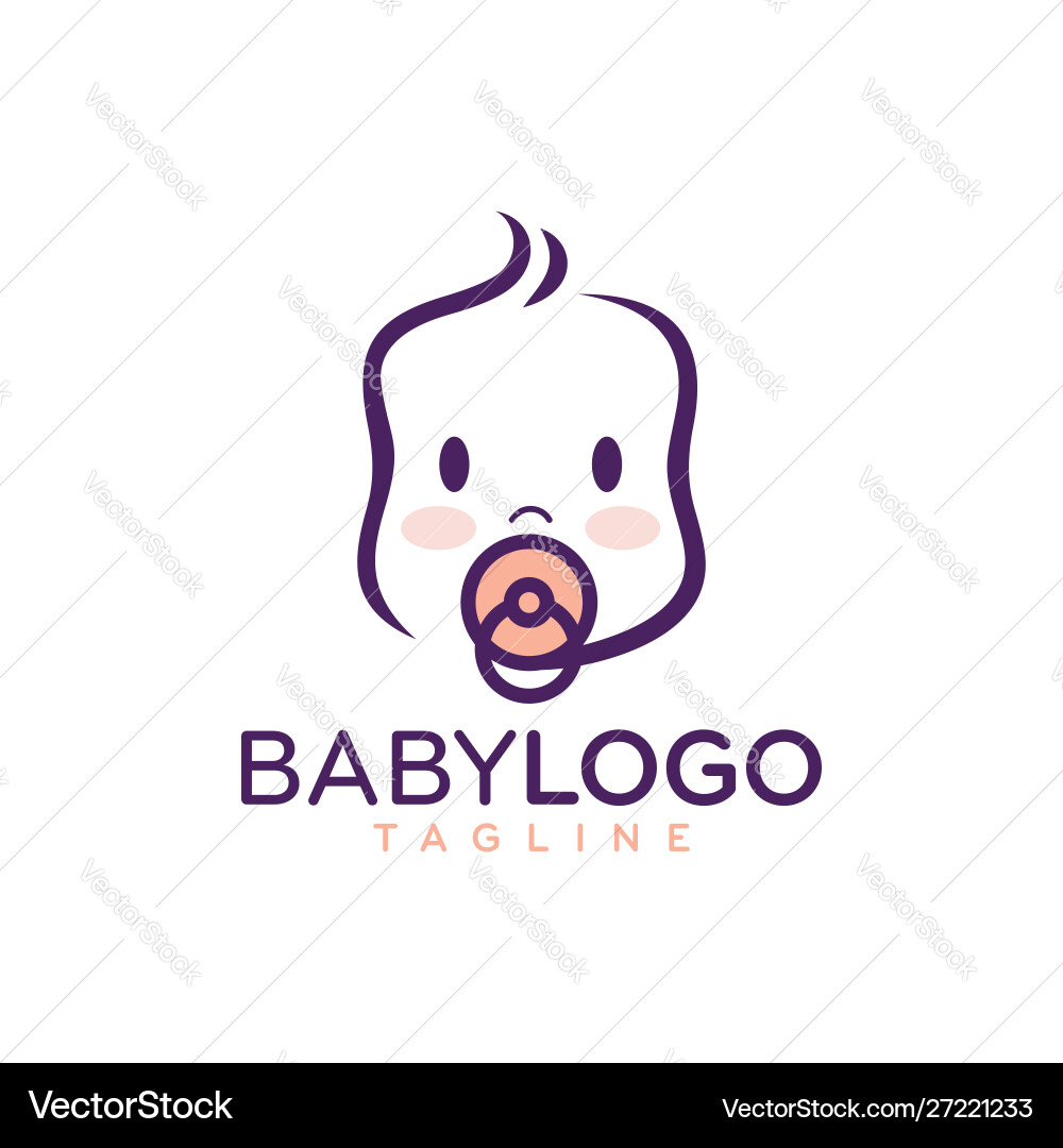 Baby logo design stock Royalty Free Vector Image