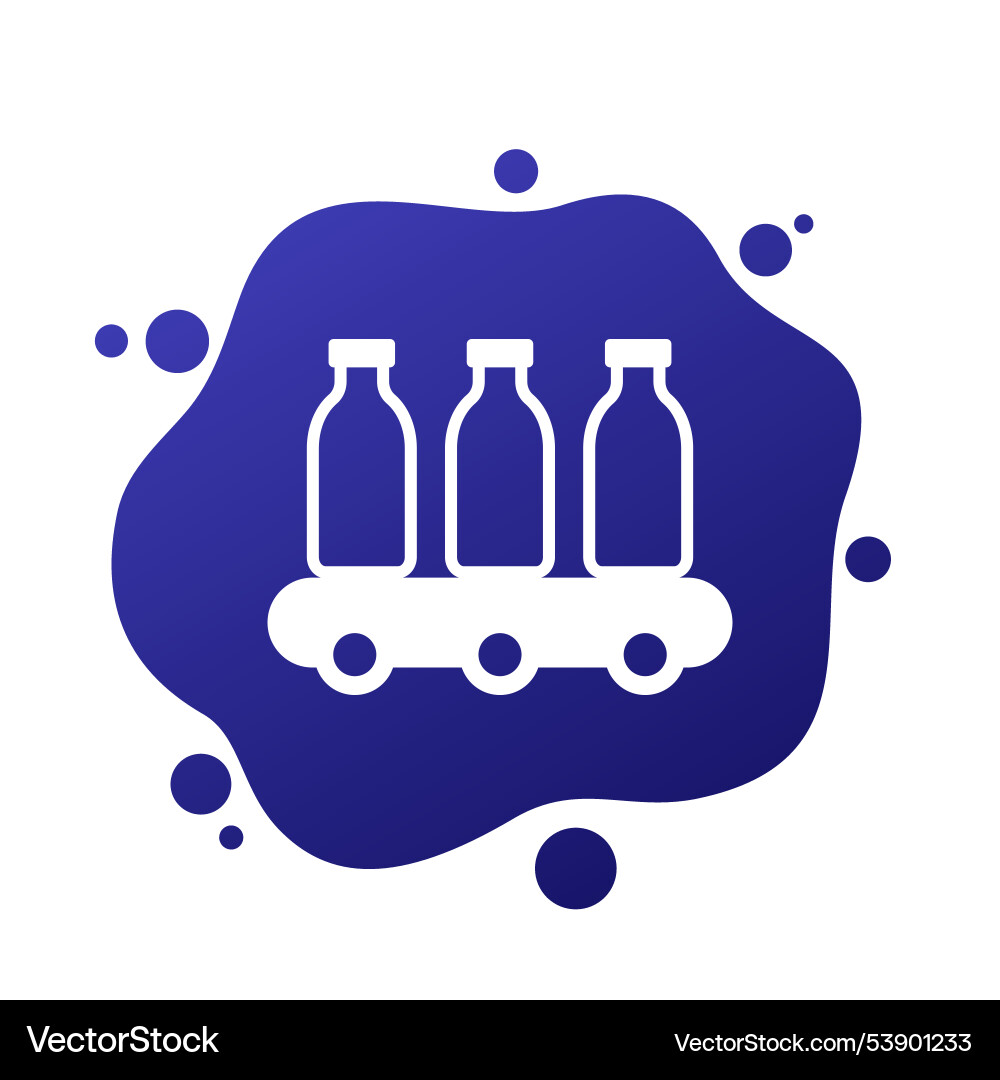 Beverage factory production icon Royalty Free Vector Image