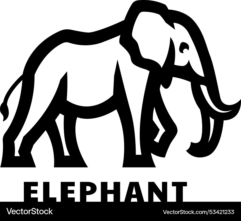 Elephant logo symbol Royalty Free Vector Image