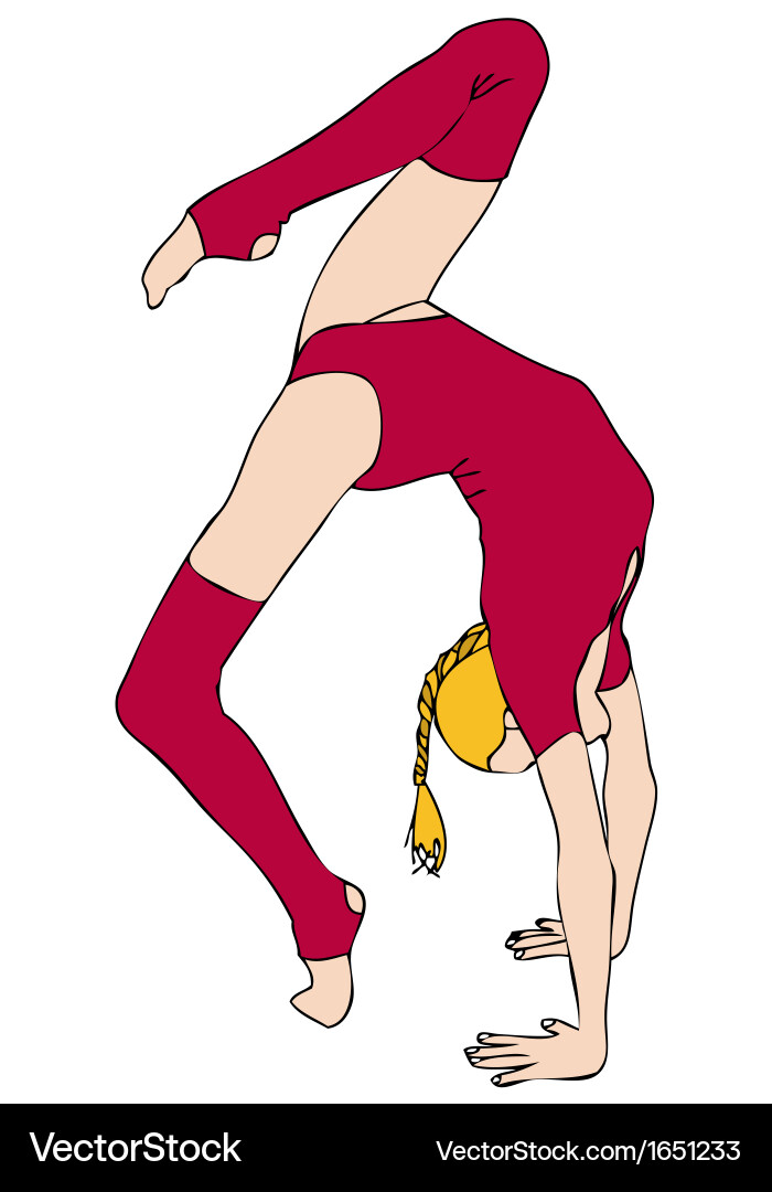 Gymnast in training Royalty Free Vector Image - VectorStock