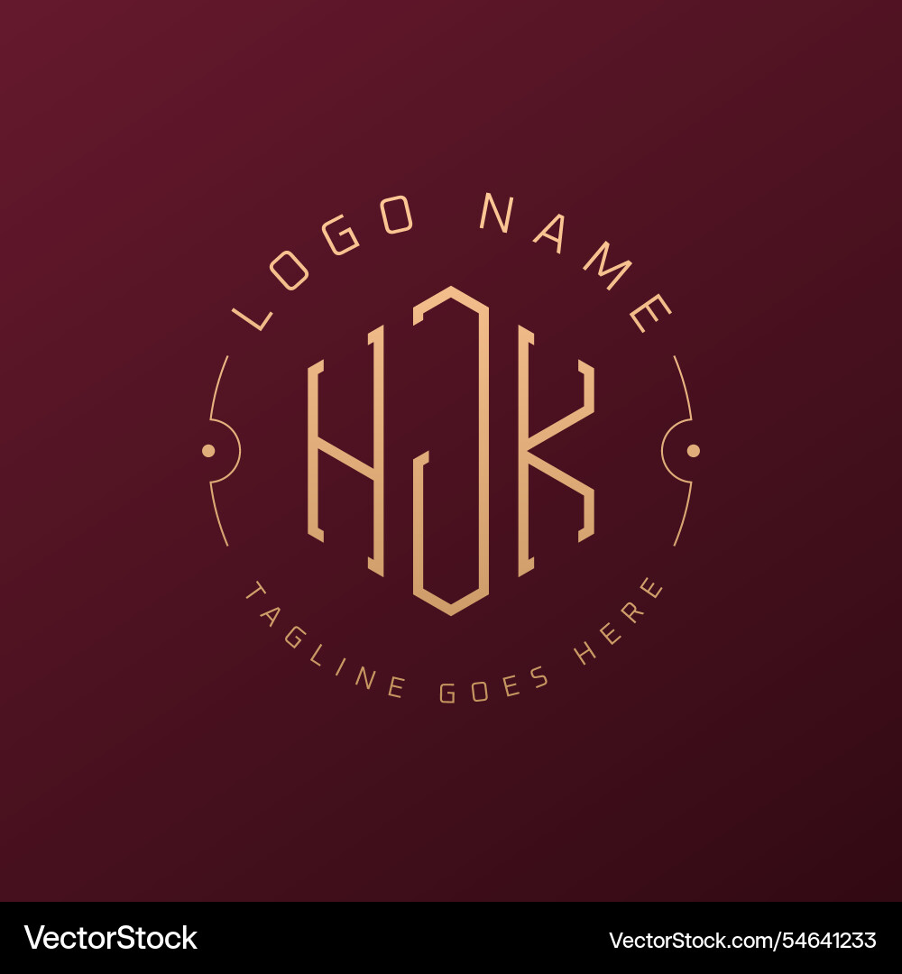 Luxury hjk logo design elegant letter Royalty Free Vector