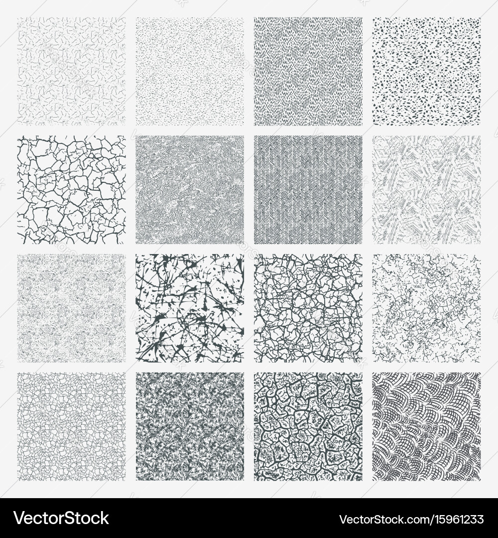 Set of hand drawn marker and ink patterns Vector Image