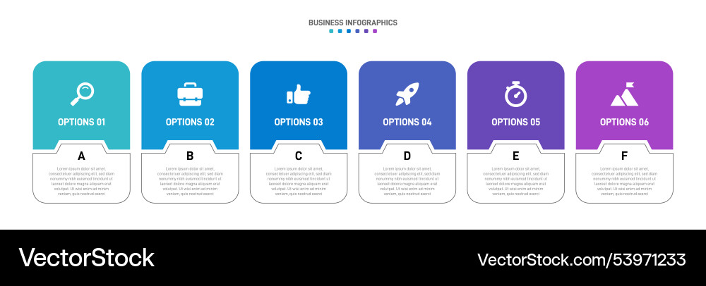 Six Stage Business Timeline Progress Bar Vector Image