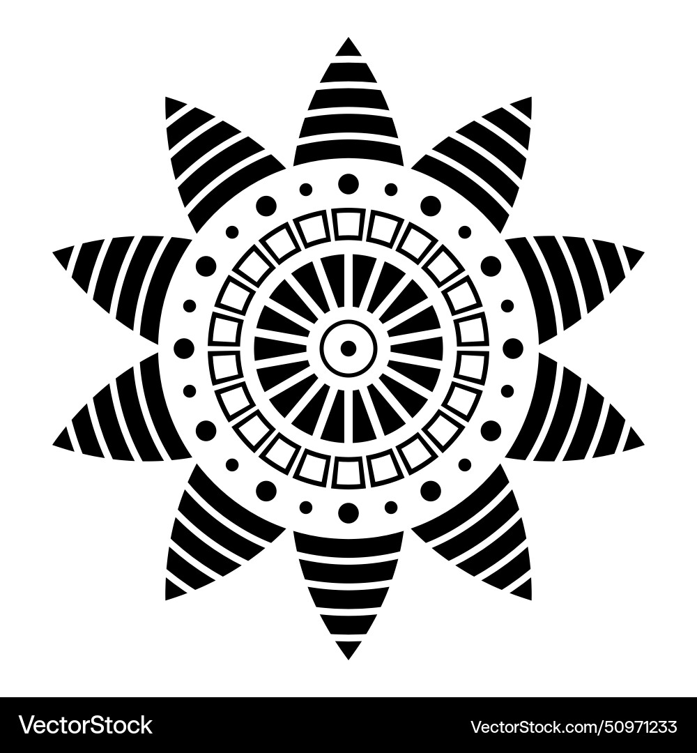Stylish geometric shapes round ornament isolated Vector Image