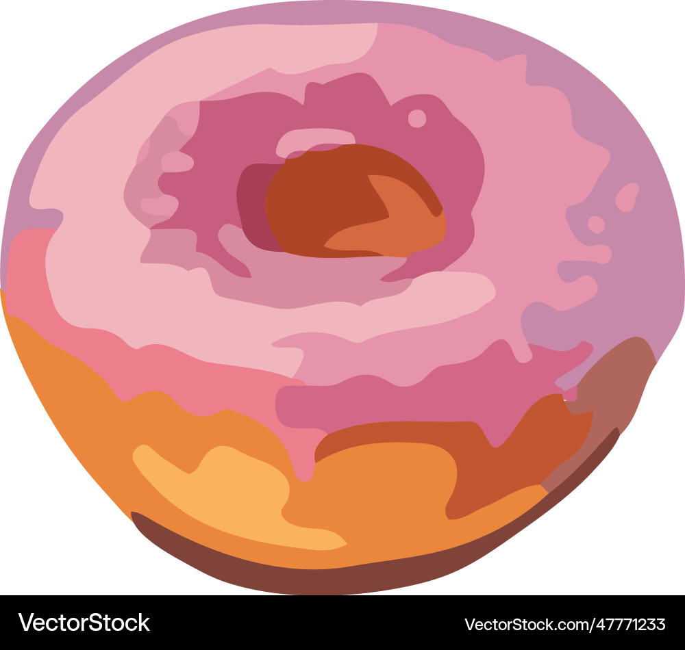 Sweet donut with cream filling Royalty Free Vector Image