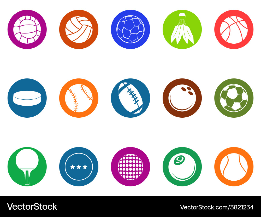 Ball button icons set Royalty Free Vector Image
