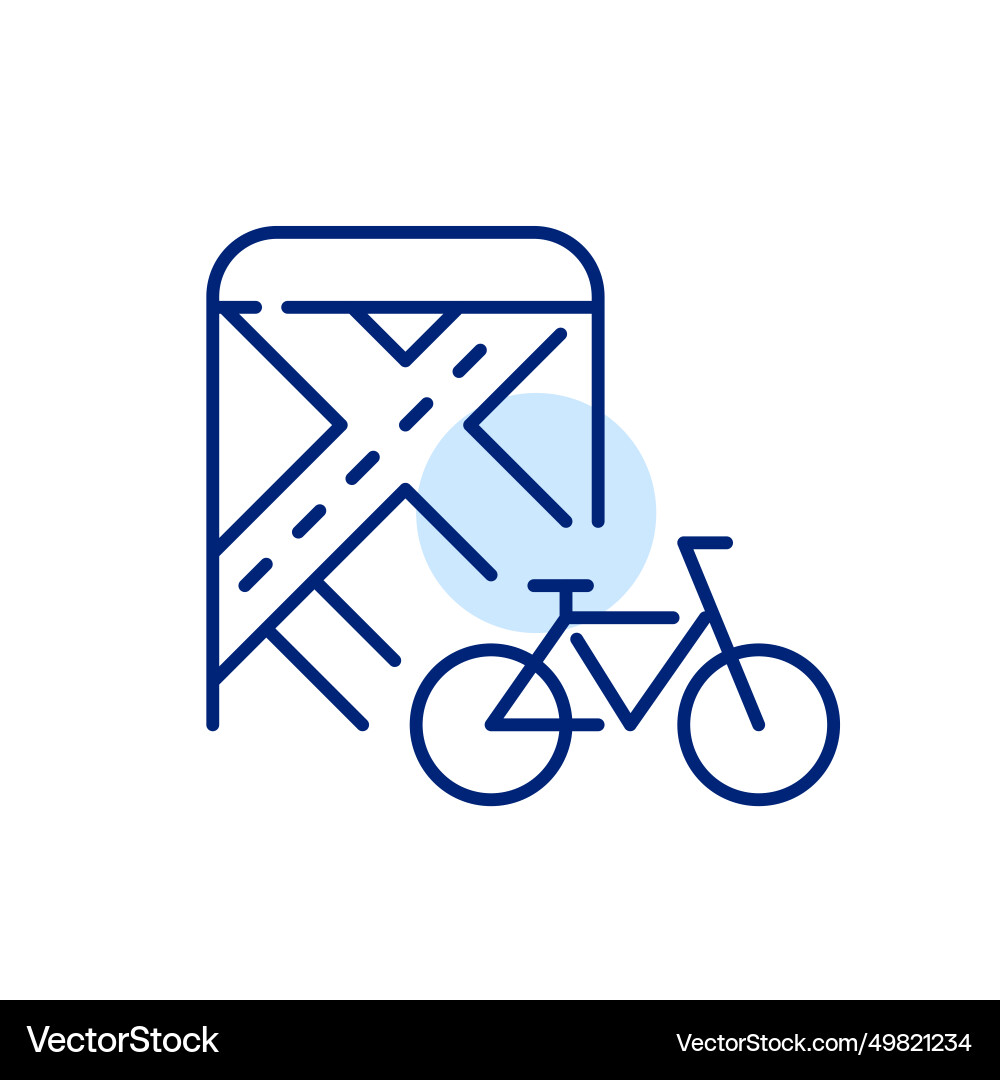 Bike sharing app bicycle and map showing location Vector Image